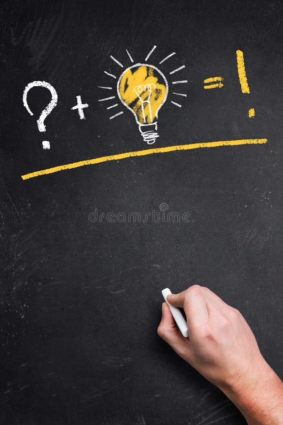 Blackboard with an Idea Equation Stock Image - Image of high, close ...