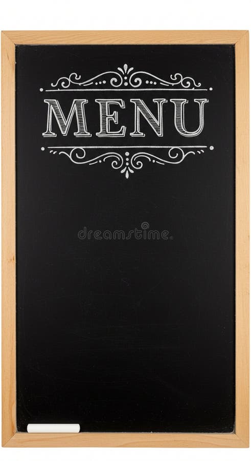 Blackboard with a Light Wooden Frame, Featuring the Word "MENU" Stock ...
