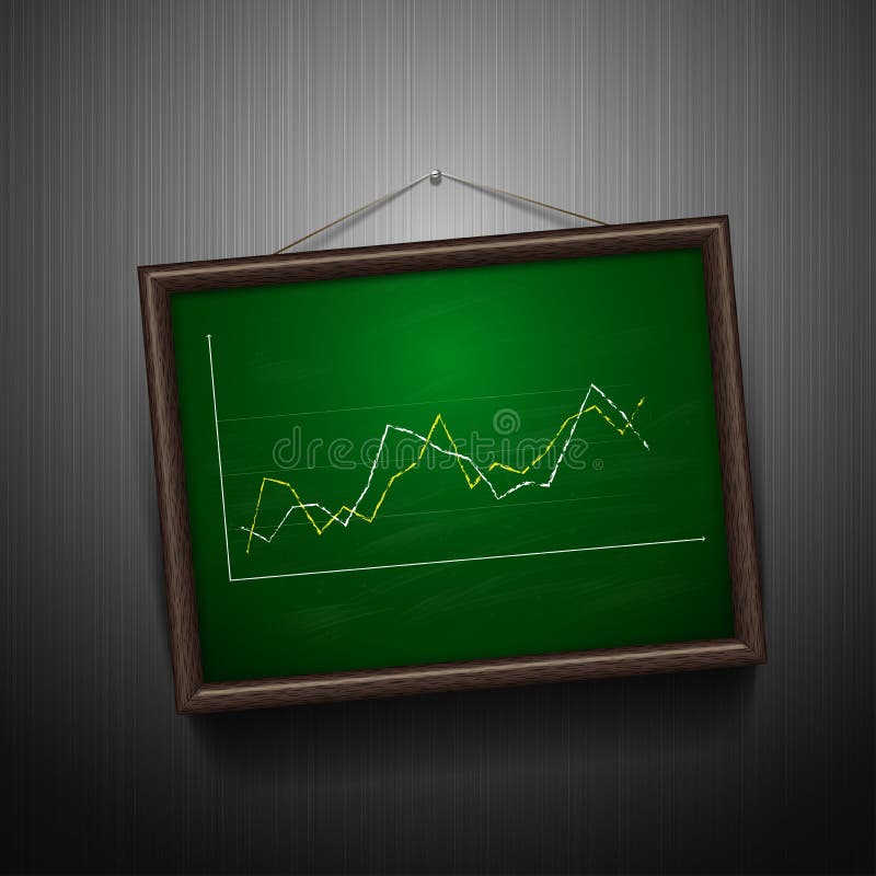 Blackboard with Line Chart on it Stock Vector - Illustration of ...
