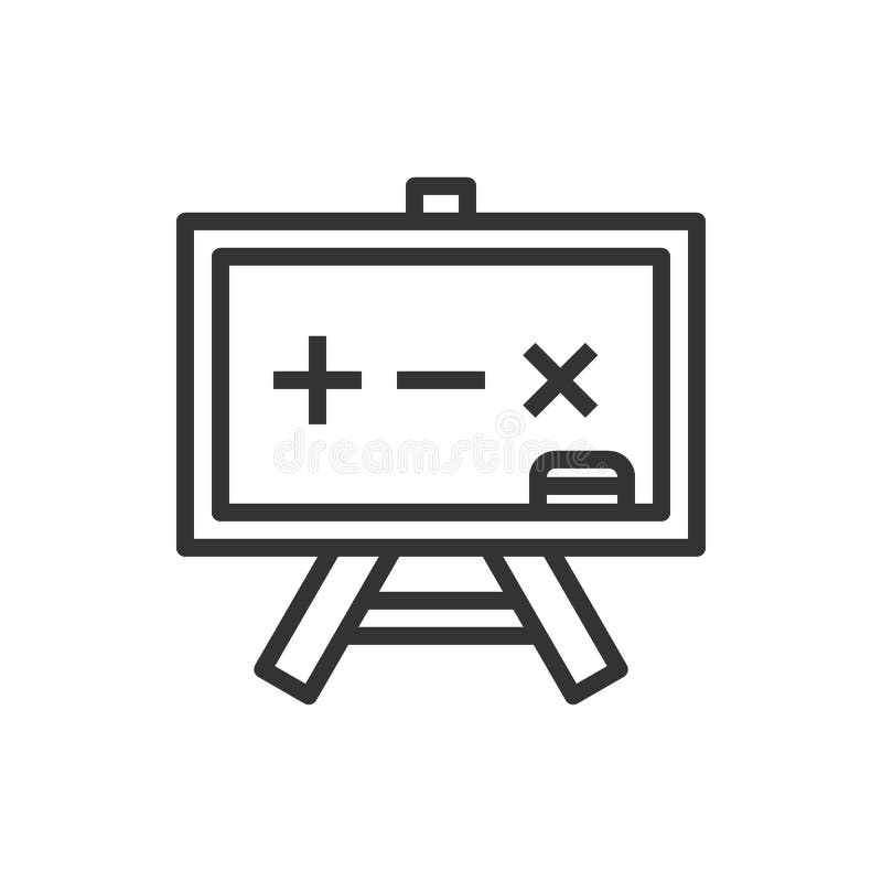Blackboard Line Icon. Math Lesson Blackboard Vector Illustration ...