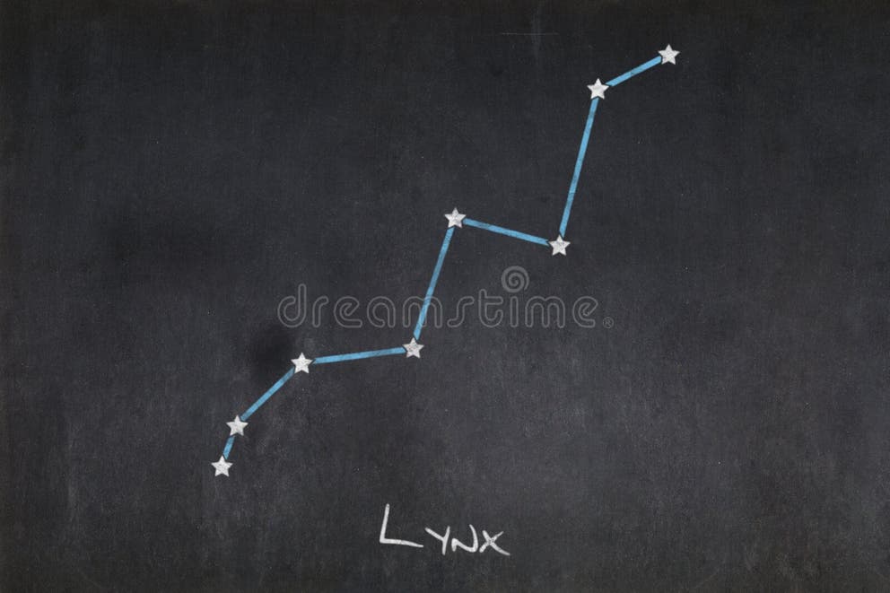 Lynx Constellation Drawn on a Blackboard Stock Photo - Image of style ...