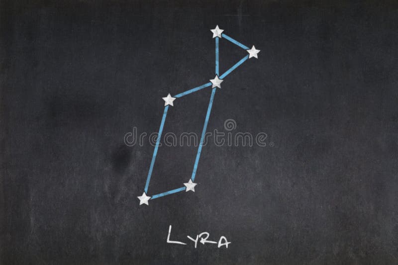 Lyra Constellation Drawn on a Blackboard Stock Image - Image of galaxy ...