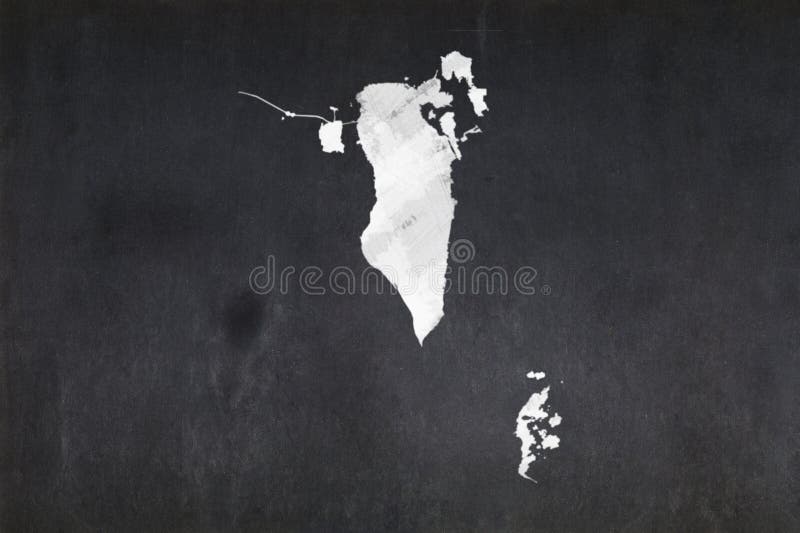 Map of Bahrain Drawn on a Blackboard Stock Illustration - Illustration ...