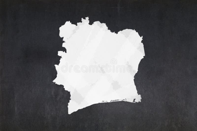 Map of Ivory Coast Drawn on a Blackboard Stock Illustration ...