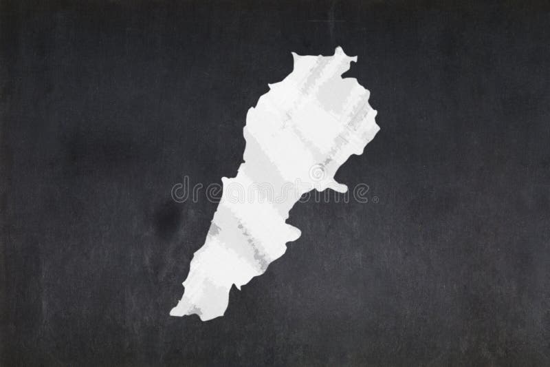 Map of Lebanon Drawn on a Blackboard Stock Illustration - Illustration ...