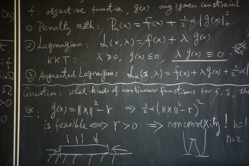 Blackboard with Math Lesson Stock Image - Image of black, classroom ...