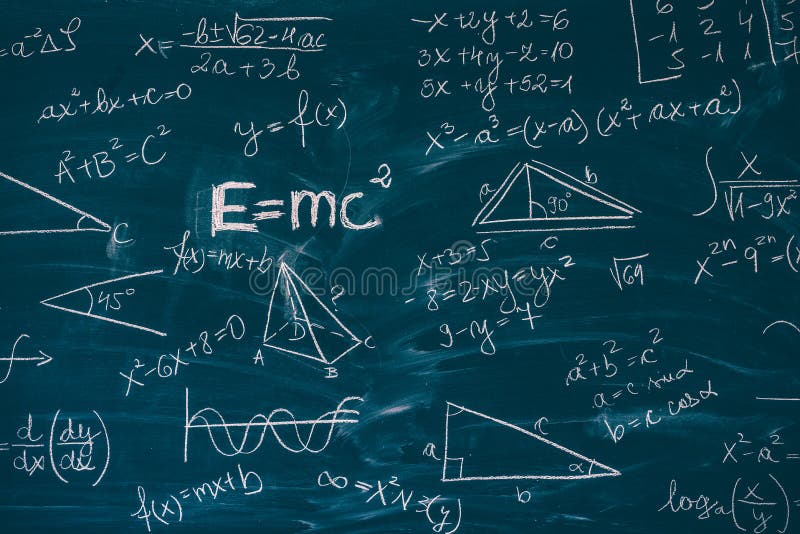 Blackboard Inscribed with Scientific Formulas and Calculations I Stock ...