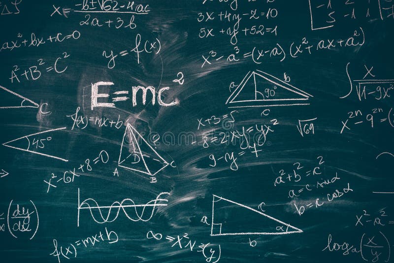 Blackboard Inscribed with Scientific Formulas and Calculations I Stock ...