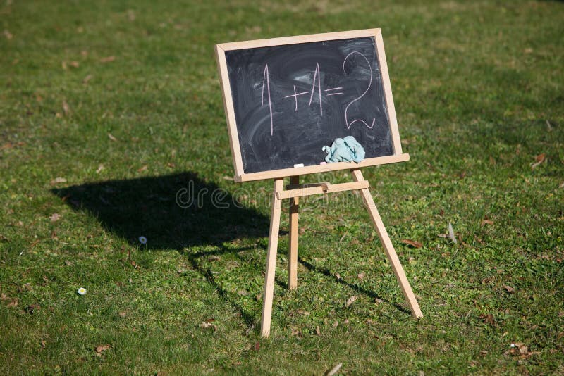 Blackboard with Math Outdoors Stock Image - Image of numbers, learning ...