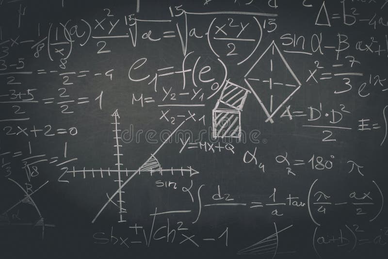 Blackboard math symbol stock illustration. Illustration of blank ...
