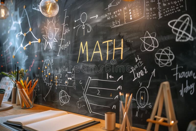 Blackboard with Mathematical Equations Stock Photo - Image of board ...