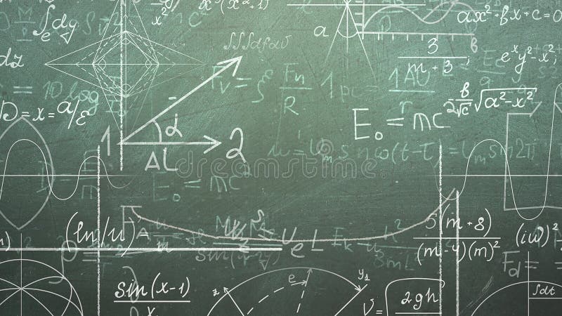 Blackboard with Mathematical Formula and Sketches Stock Video - Video ...