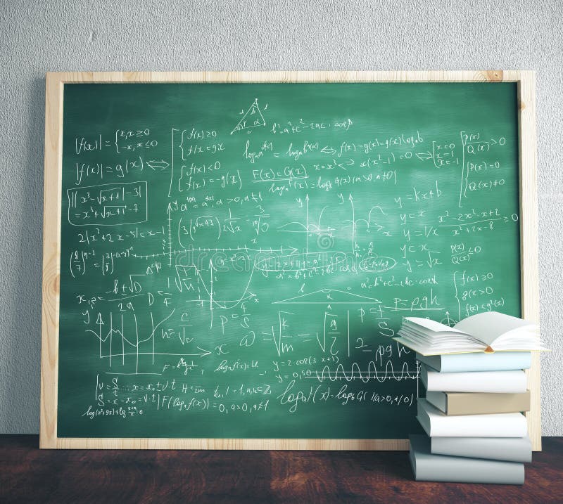 Blackboard with Mathematical Formulas Stock Illustration - Illustration ...