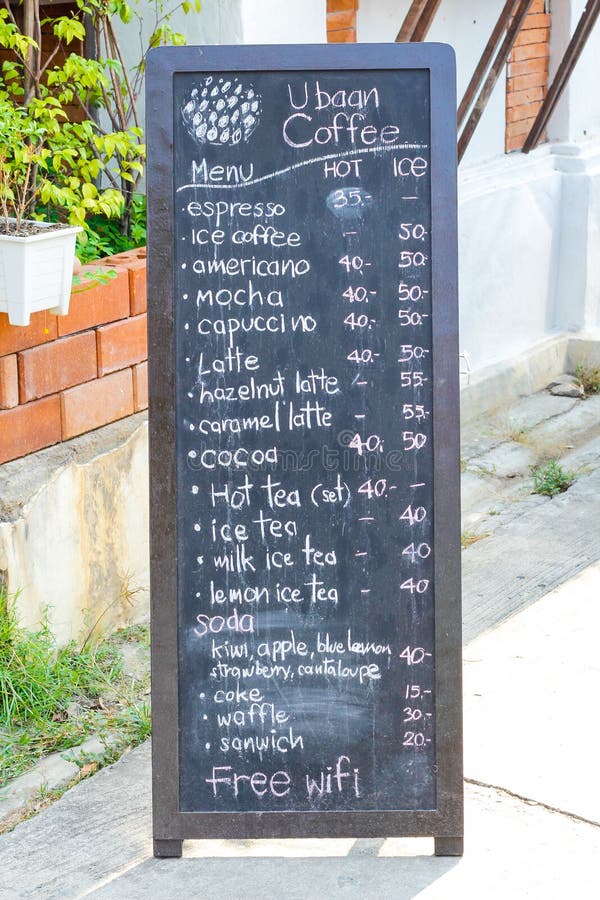 Blackboard Menu on a Coffee Shop Stock Photo - Image of meal, banner ...