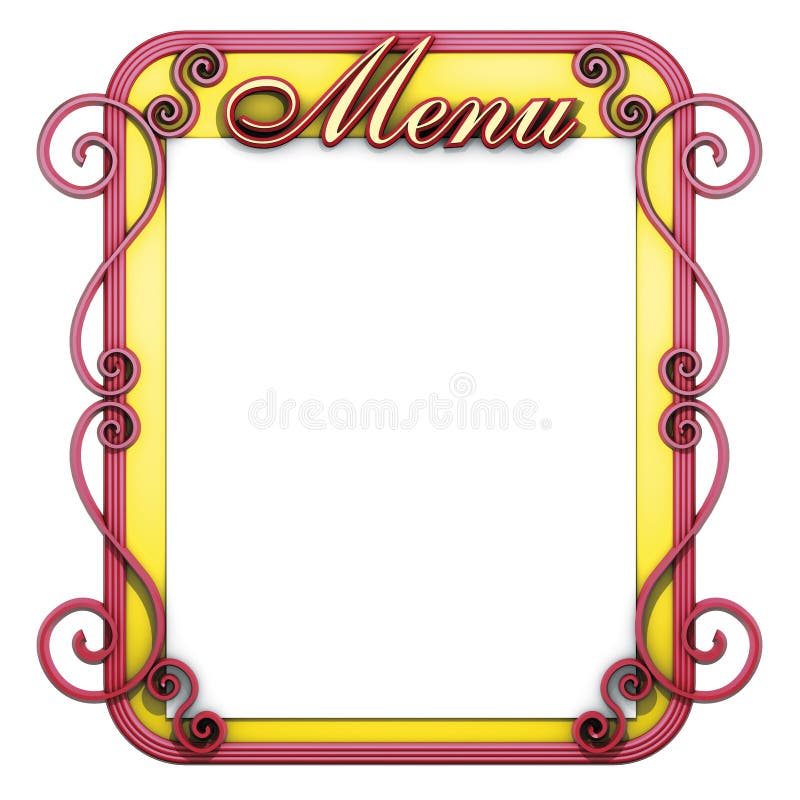 Blackboard menu red yellow stock illustration. Illustration of ...