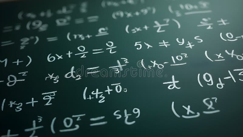 A Blackboard with Neatly Written Math Formulas Using Chalk Stock ...