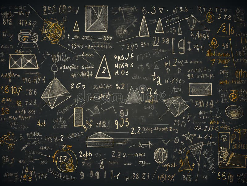 Blackboard with Numbers and Formulas Stock Illustration - Illustration ...