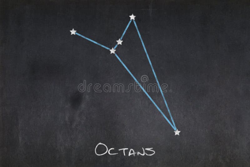 Octans Constellation Drawn on a Blackboard Stock Image - Image of ...