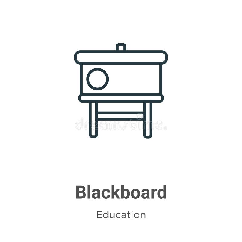 Blackboard Outline Vector Icon. Thin Line Black Blackboard Icon, Flat ...
