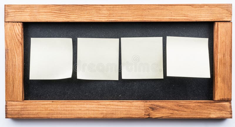 Blackboard and Post-it Notes Stuck To the Front Stock Image - Image of ...