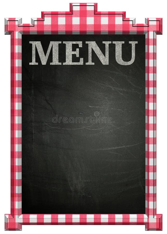 Blackboard with Red and White Frame and Menu Title Stock Illustration ...
