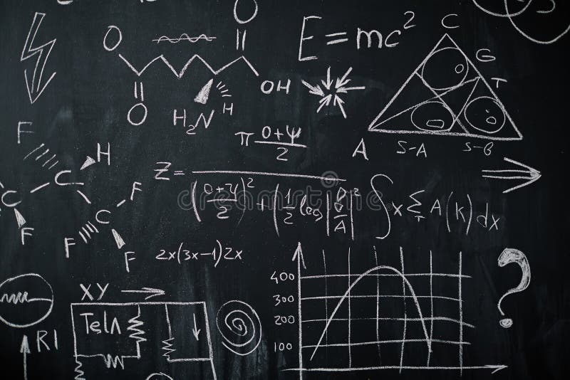 Blackboard With Graphs And Formulas Stock Image Image Of Graphs