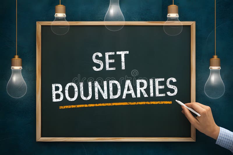 Blackboard with Set Boundaries Highlighted Concept of Setting Limits ...