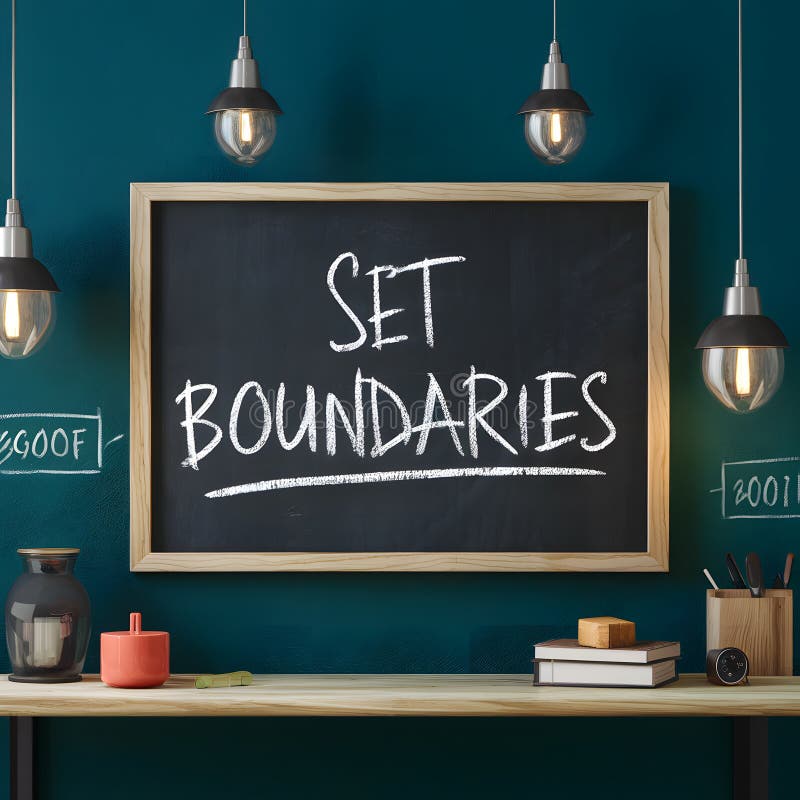 Blackboard with Set Boundaries Highlighted Concept of Setting Limits ...