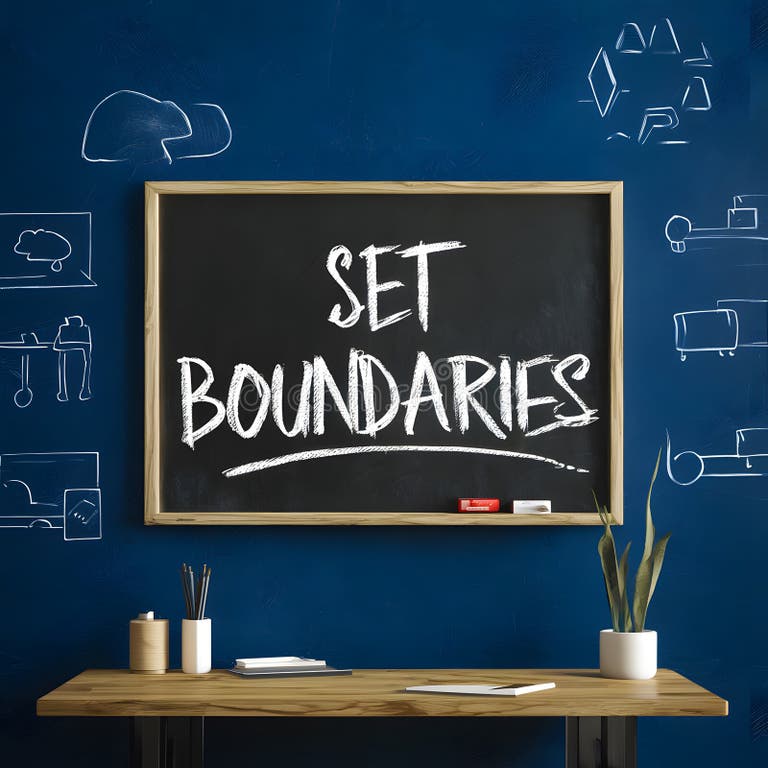 Blackboard with Set Boundaries Highlighted Concept of Setting Limits ...