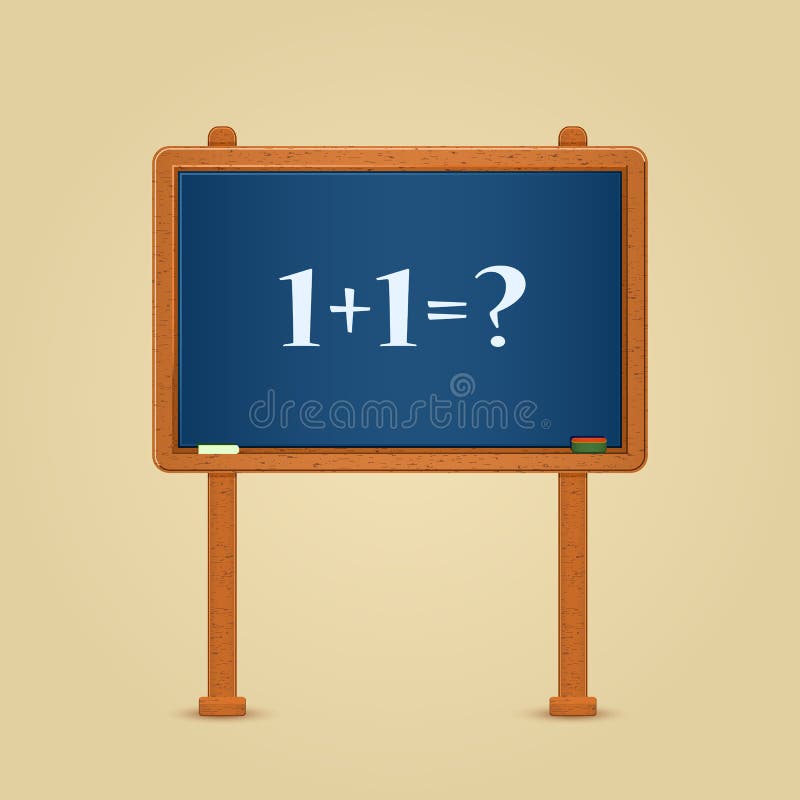 Blackboard with Simple Equation Stock Vector - Illustration of ...