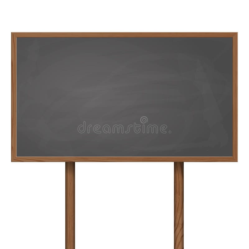 Blackboard Standing on Wooden Post Stock Vector - Illustration of hang ...