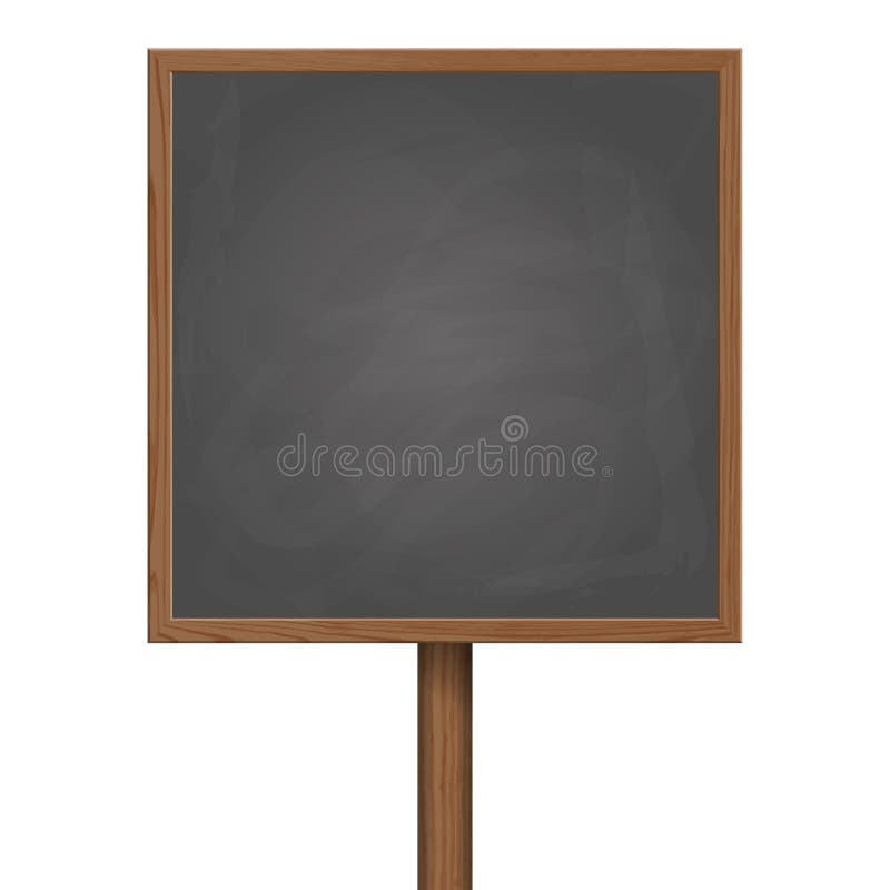 Blackboard Standing on Wooden Post Stock Vector - Illustration of open ...