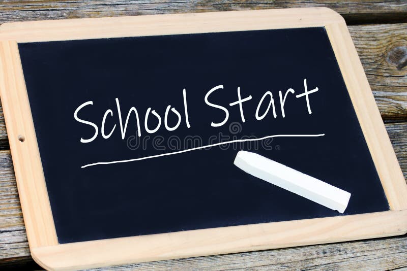 On a Blackboard the Start of School is Written Stock Image - Image of ...