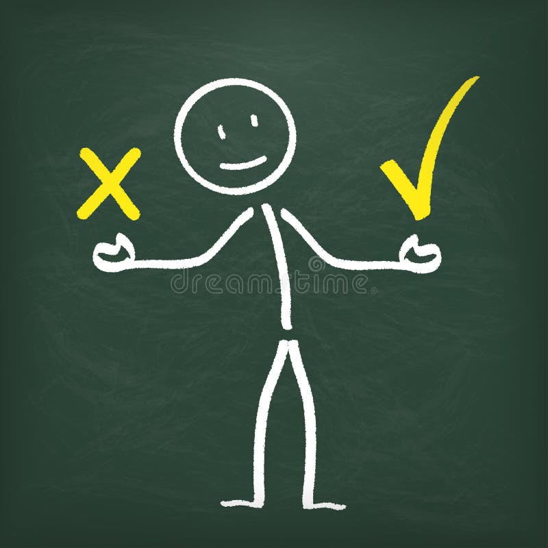 Right Stickman Wrong Stock Illustrations – 25 Right Stickman Wrong ...