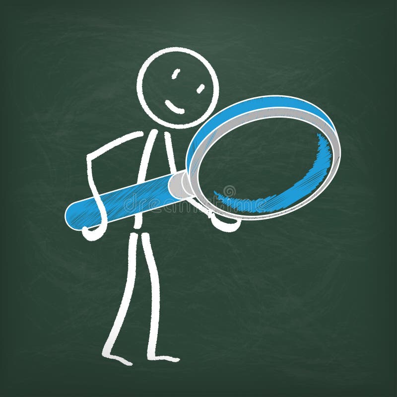 Blackboard Stickman Runs Gear Question Answer Stock Vector ...