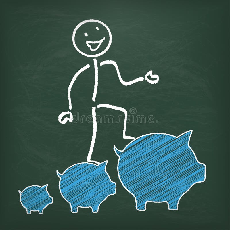 Stickman Piggy Bank Chart Stock Illustrations – 3 Stickman Piggy Bank ...