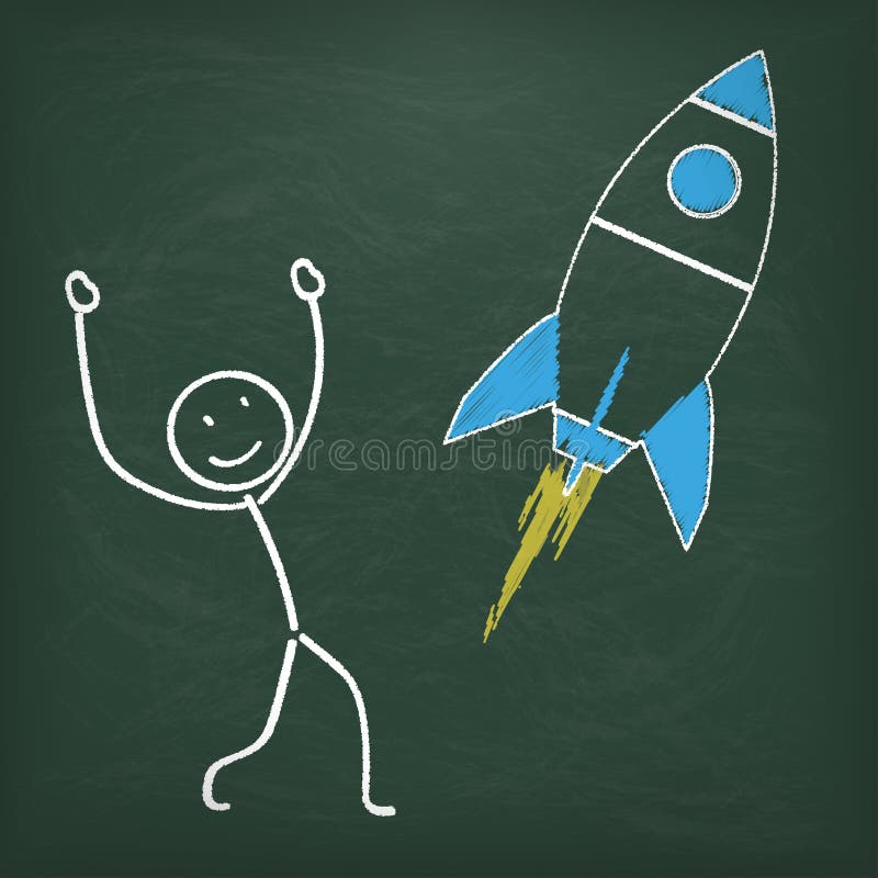 Stickman Rocket Fired Startup Teamwork Stock Vector - Illustration of ...