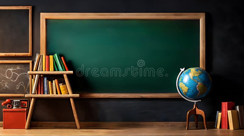 A Blackboard Takes Center Stage in an Elementary School Classroom ...