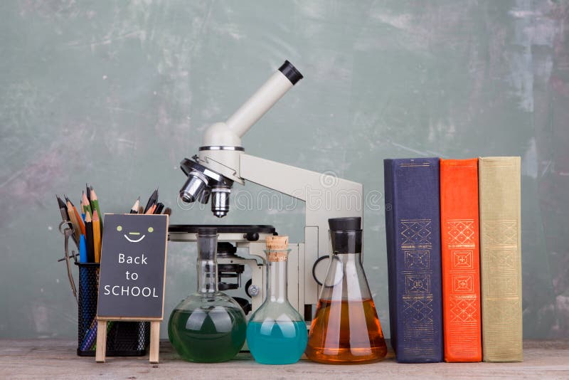 Blackboard with Text & X22;Back To School& X22;, Books, Stationety and ...