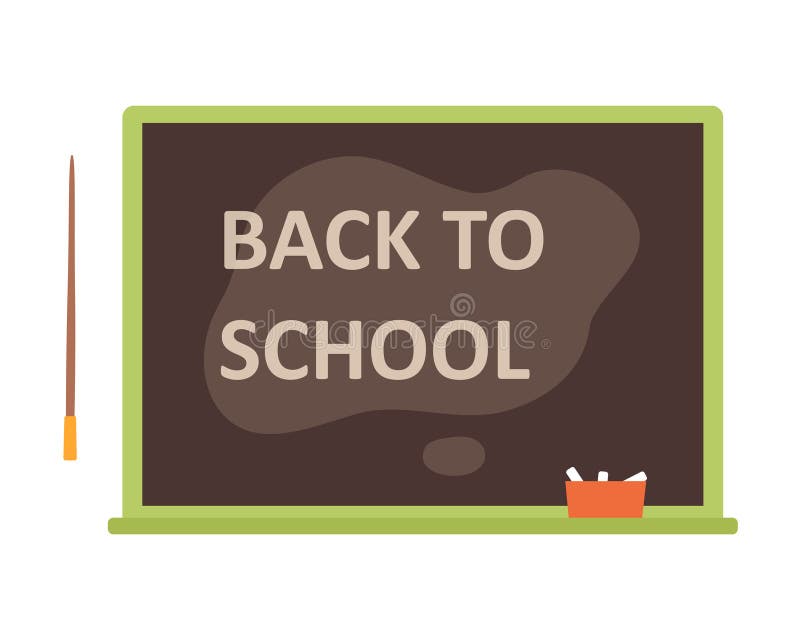 Blackboard with Text Back To School, Chalk and Teachers Pointer Stock ...