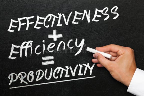 Blackboard with Text Effectiveness, Efficiency and Productivity Stock ...