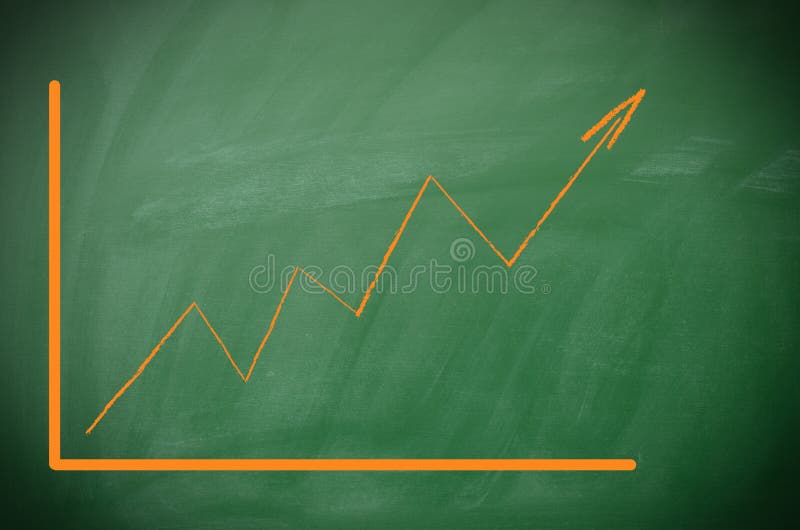 Blackboard with Upswing Arrow Stock Photo - Image of blackboard, sign ...