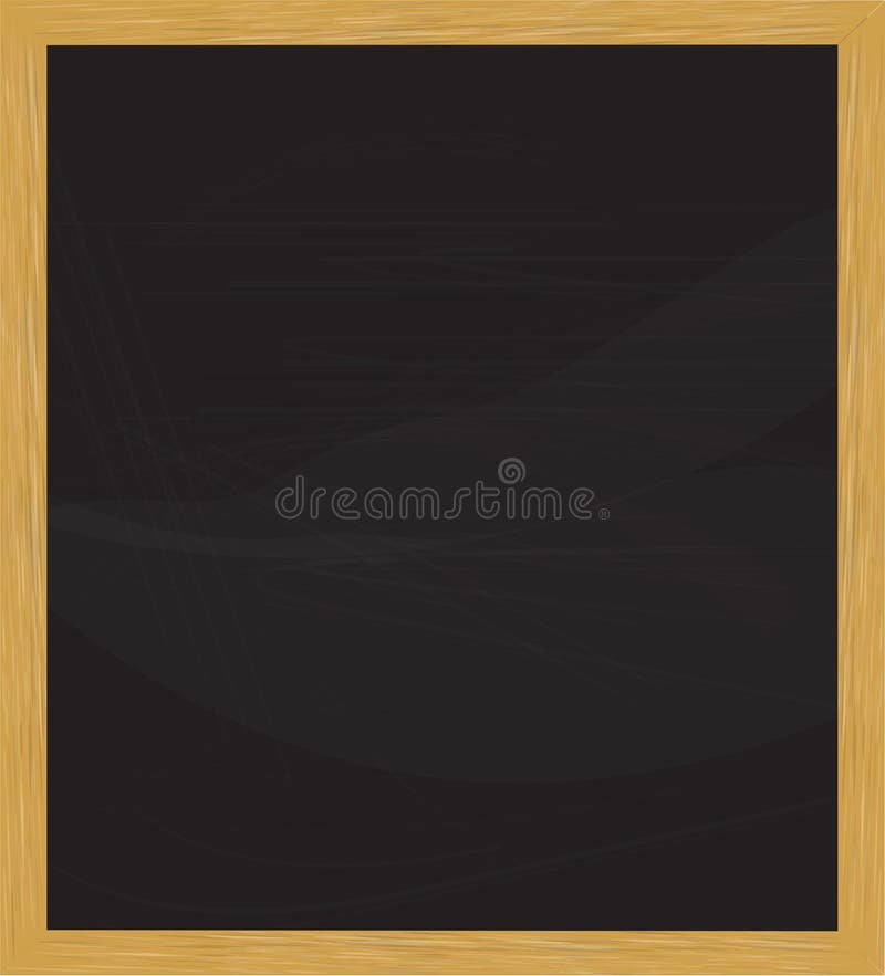 Blackboard with Wooden Frame Stock Vector - Illustration of note ...