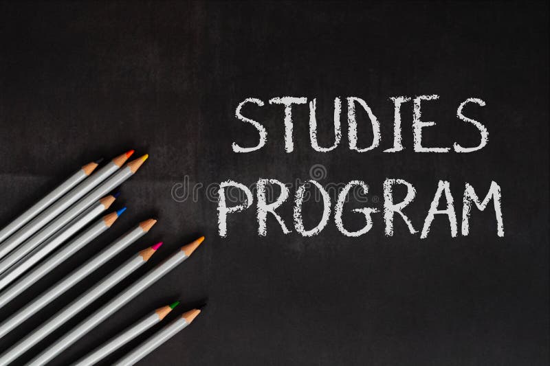 Blackboard with the Word Studies Program Written on it Stock Photo ...