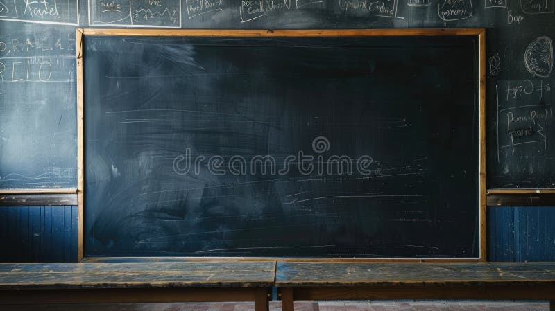 A Blackboard with Writing in a Classroom. Great for Educational ...