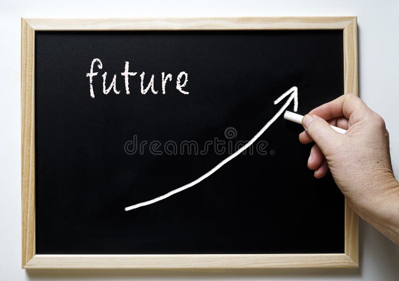 The Word Future on a Blackboard Stock Photo - Image of hand, college ...