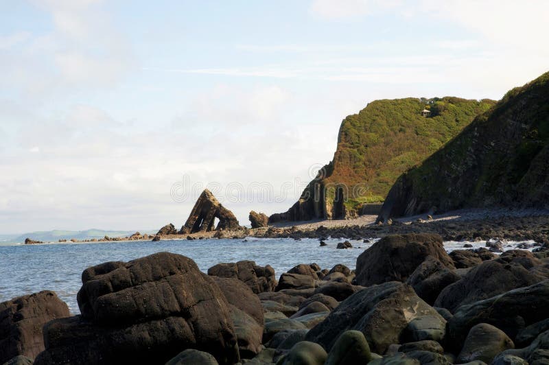 Blackchurch Rock on the North Devon Coast, England. Viewed from Cliffs ...