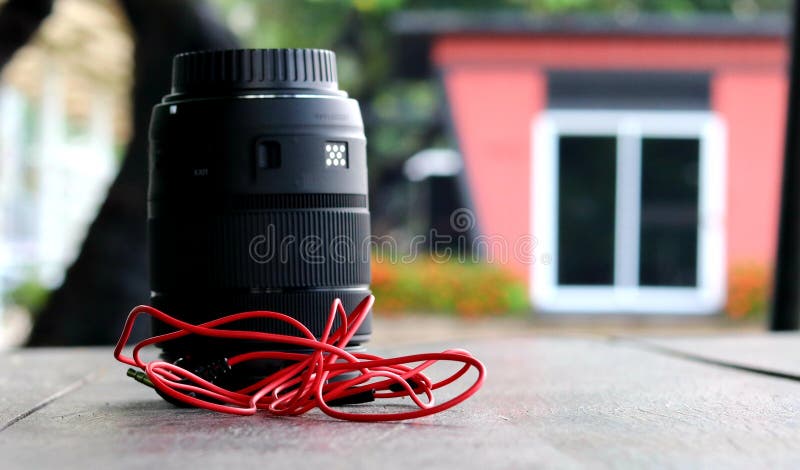 Lens & red wire stock image. Image of wire, outdoor - 132358915