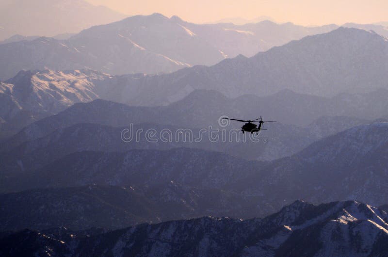 Blackhawk, Sunset, Afghanistan Stock Photo - Image of blackhawk ...