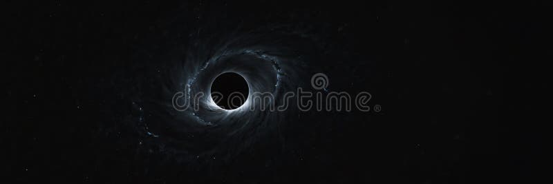 Blackhole on Black Empty Space Universe Void Panoramic Wide Angle Ai ...